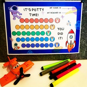 Space and Astronaut Theme Printable Potty Training Reward Chart ...