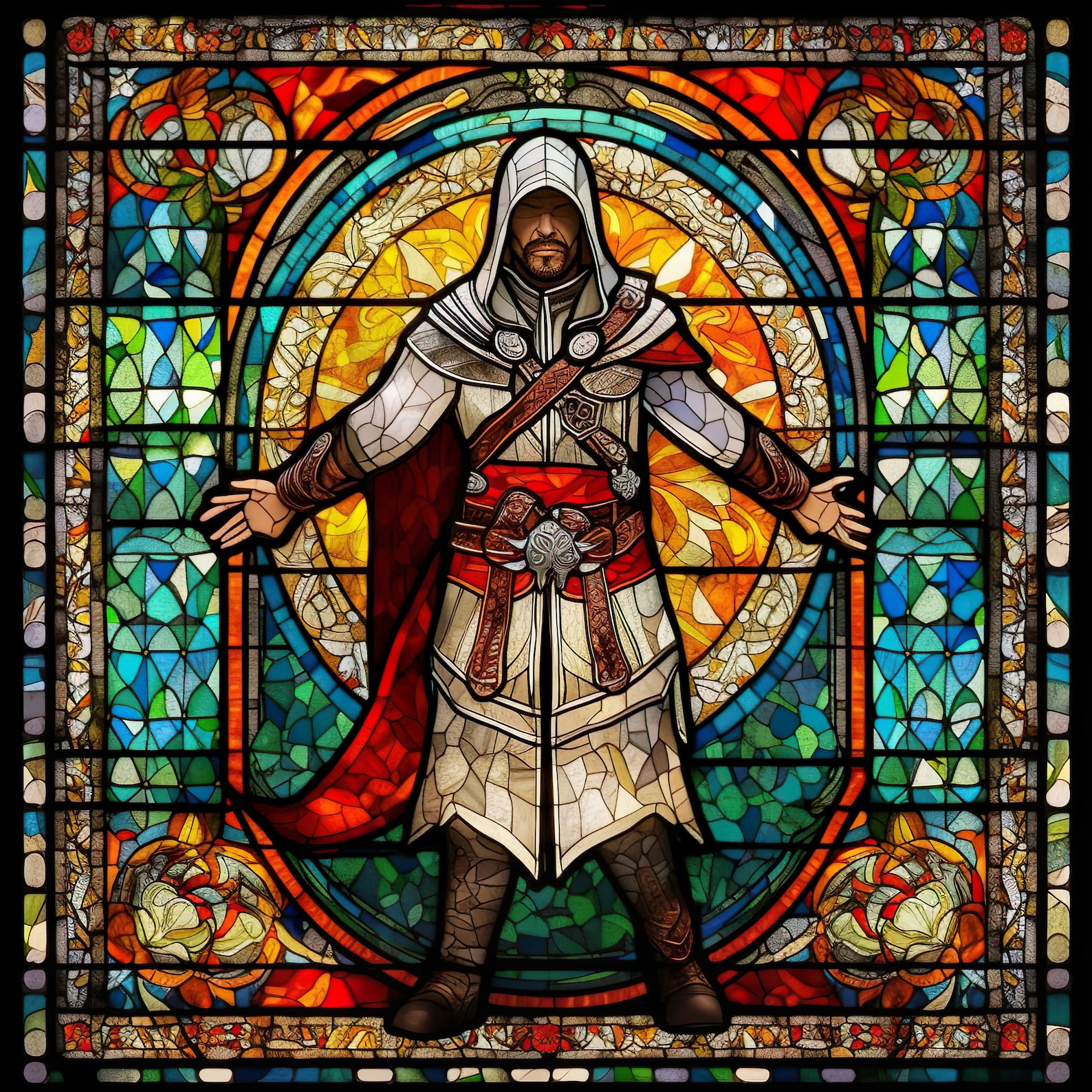 Assassin's Creed Stained Glass Window Design - Etsy