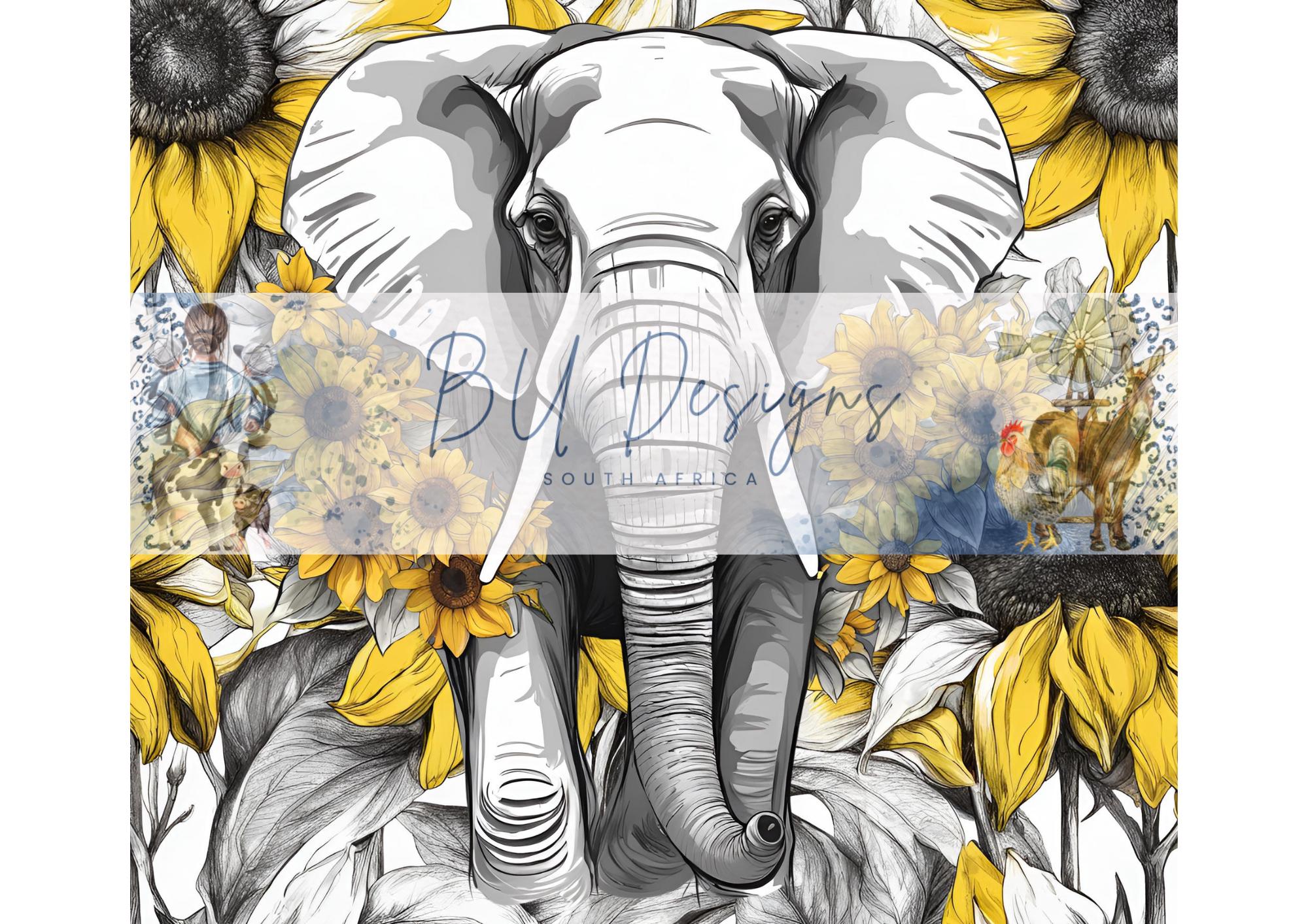 Elephant Sunflower South Africa PNG - Etsy