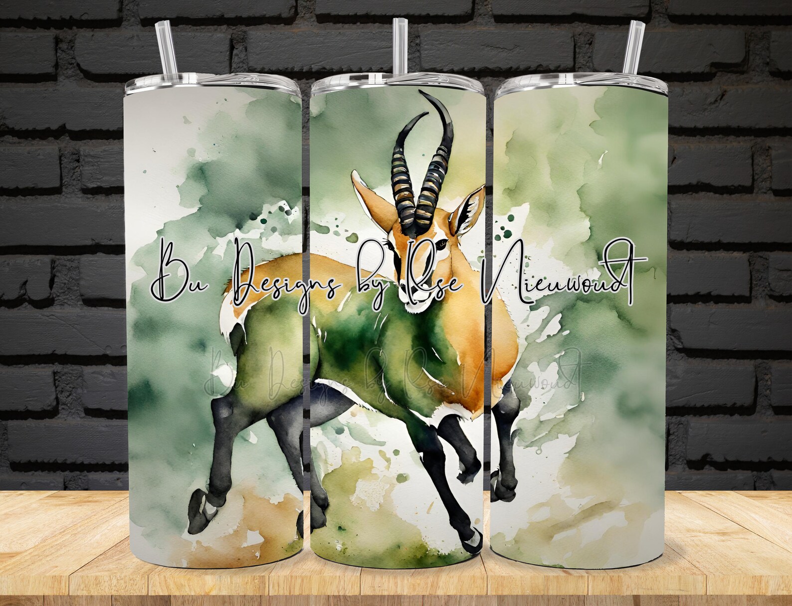 Watercolour Springbok Rugby 20oz PNG - Etsy