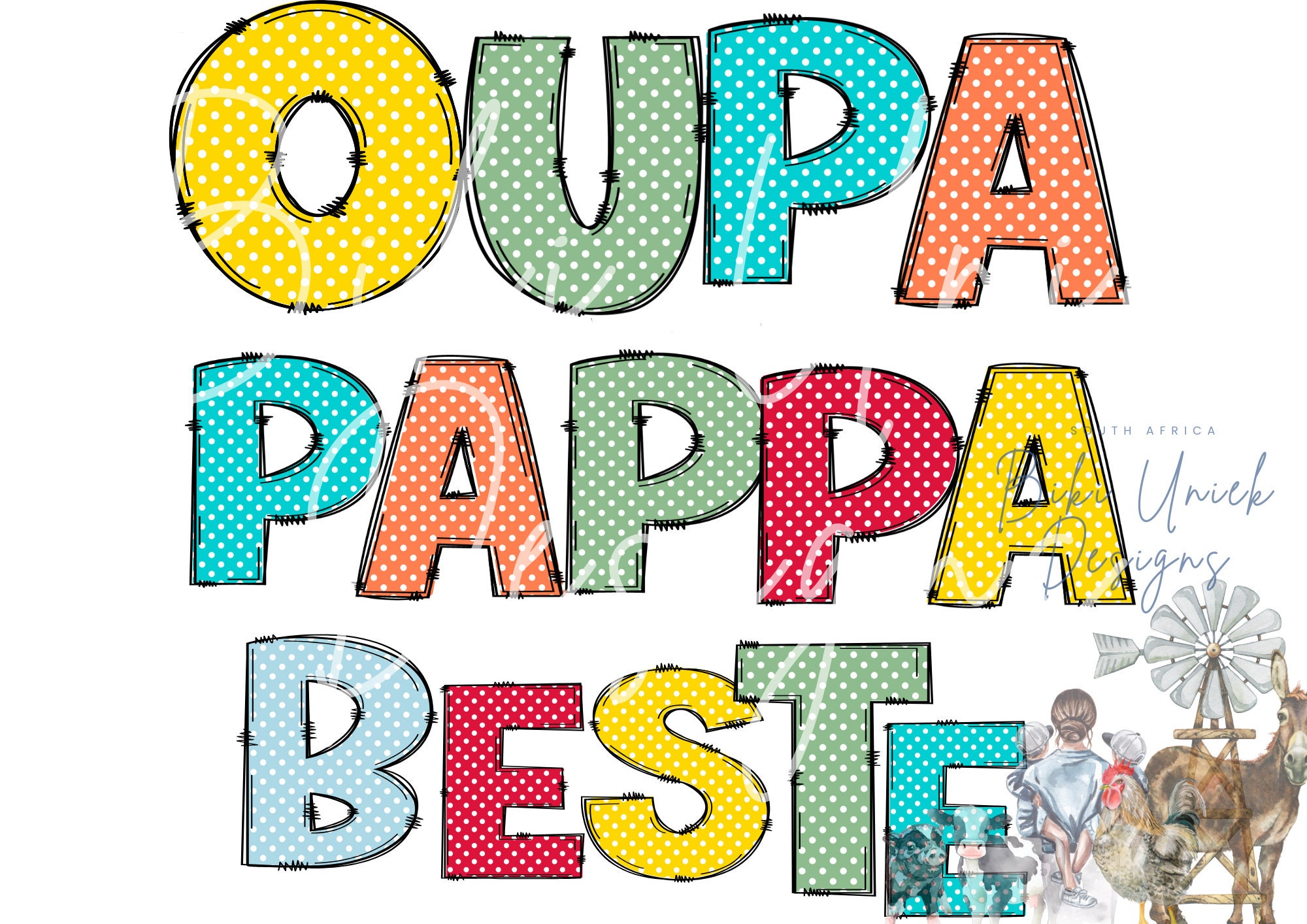 Afrikaans Pappa Oupa Beste PNG - Etsy