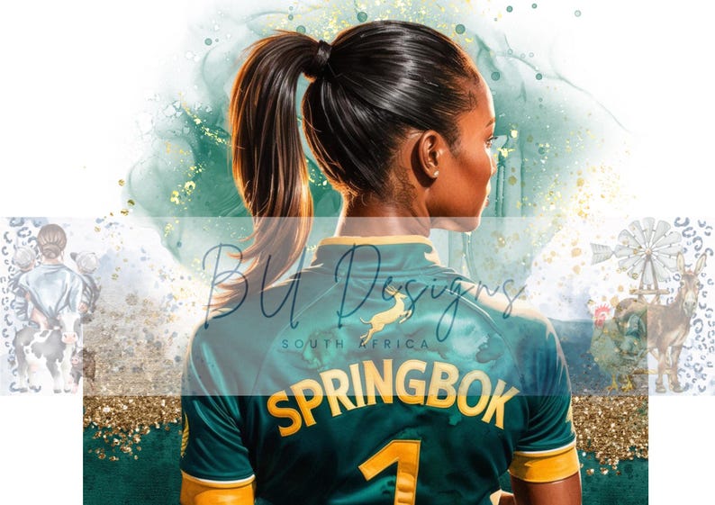 Springbok Rugby PNG South Africa Bokke Woman - Etsy