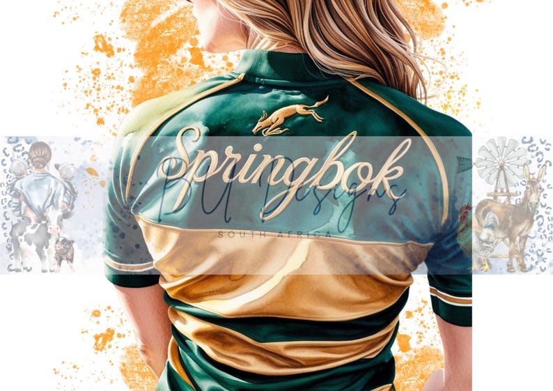 Springbok Rugby PNG South Africa Bokke Woman - Etsy
