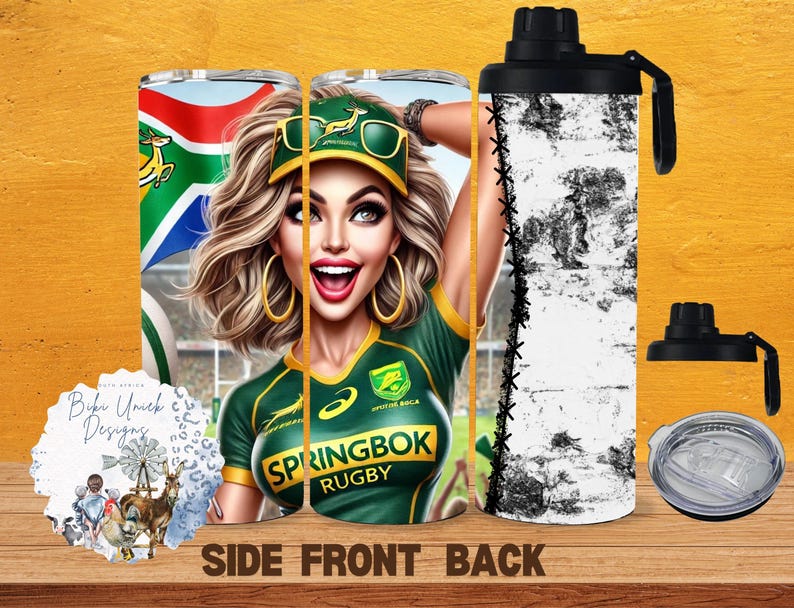 South Africa Springbok Rugby PNG 20oz Afrikaans Crazy Supporter - Etsy