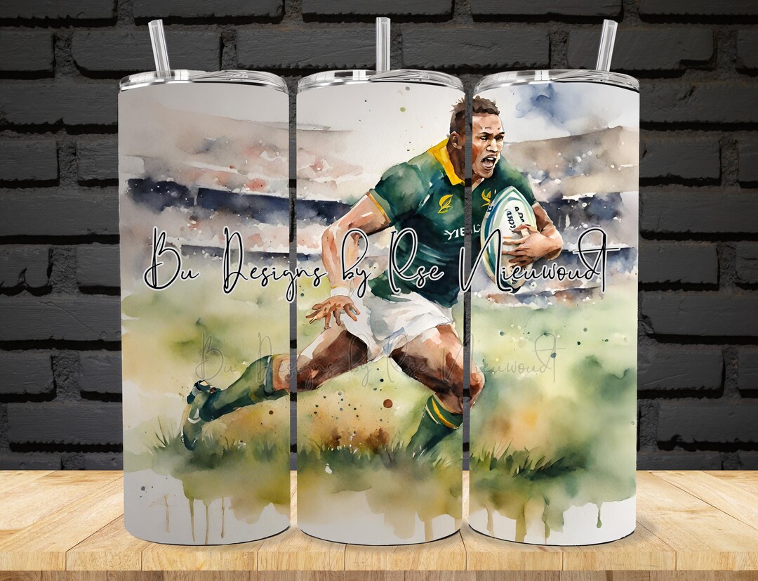 Watercolour Springbok Rugby Player 20oz PNG - Etsy
