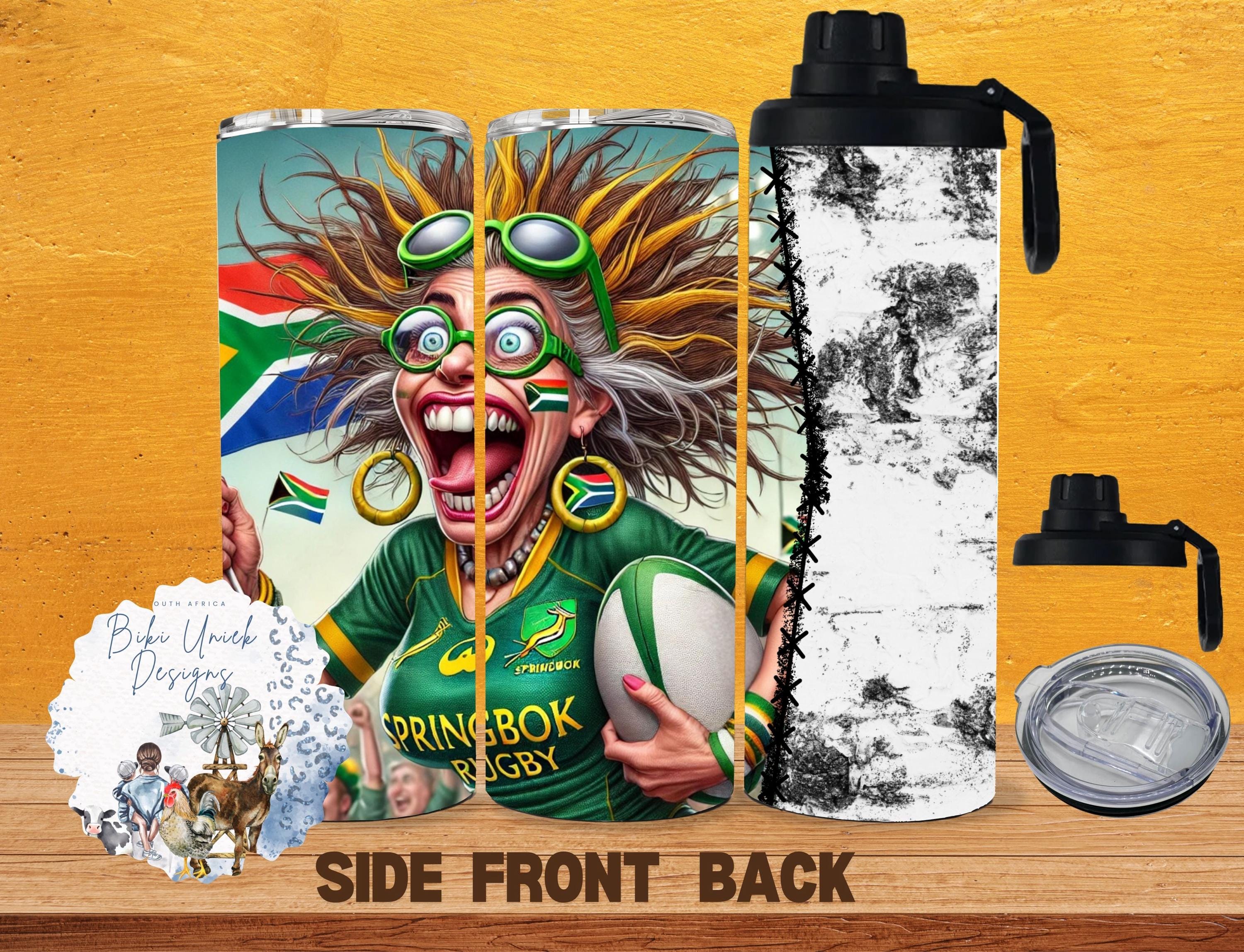 South Africa Springbok Rugby PNG 20oz Afrikaans Crazy Supporter - Etsy
