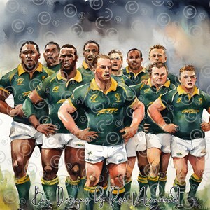 Watercolour Springbok Rugby Team 20oz PNG - Etsy