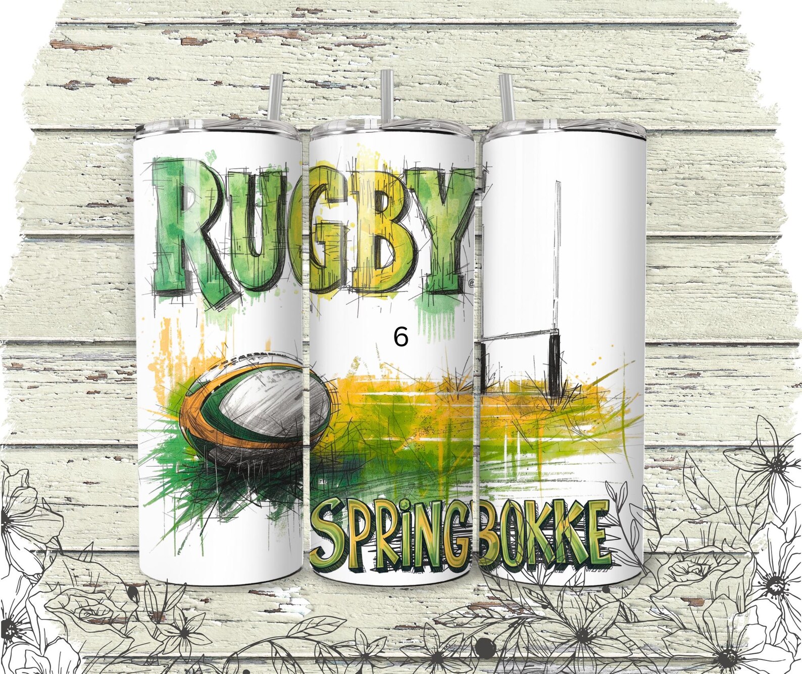 South African Rugby Springbokke PNG 20oz Tumbler Waterbottle Afrikaans ...