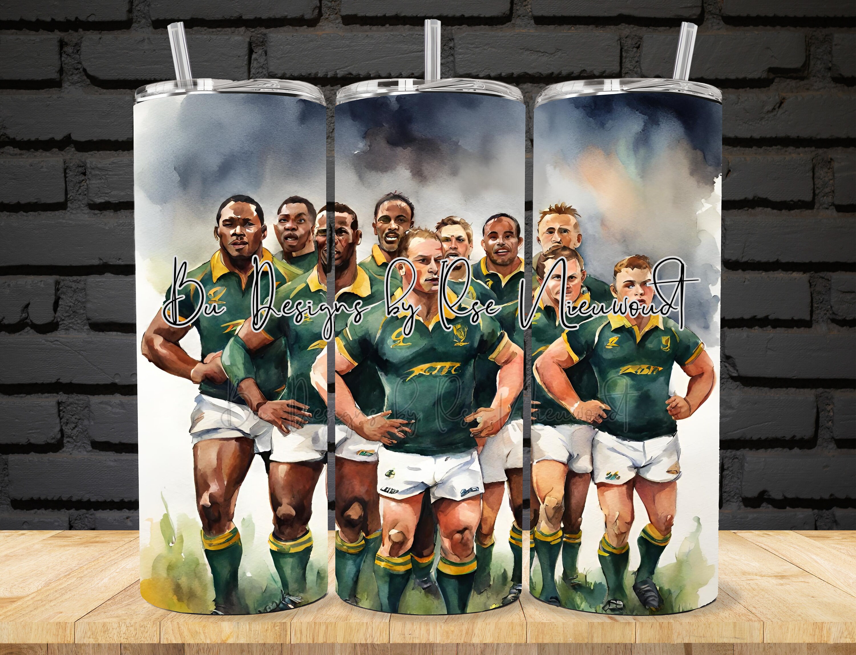 Watercolour Springbok Rugby Team 20oz PNG - Etsy