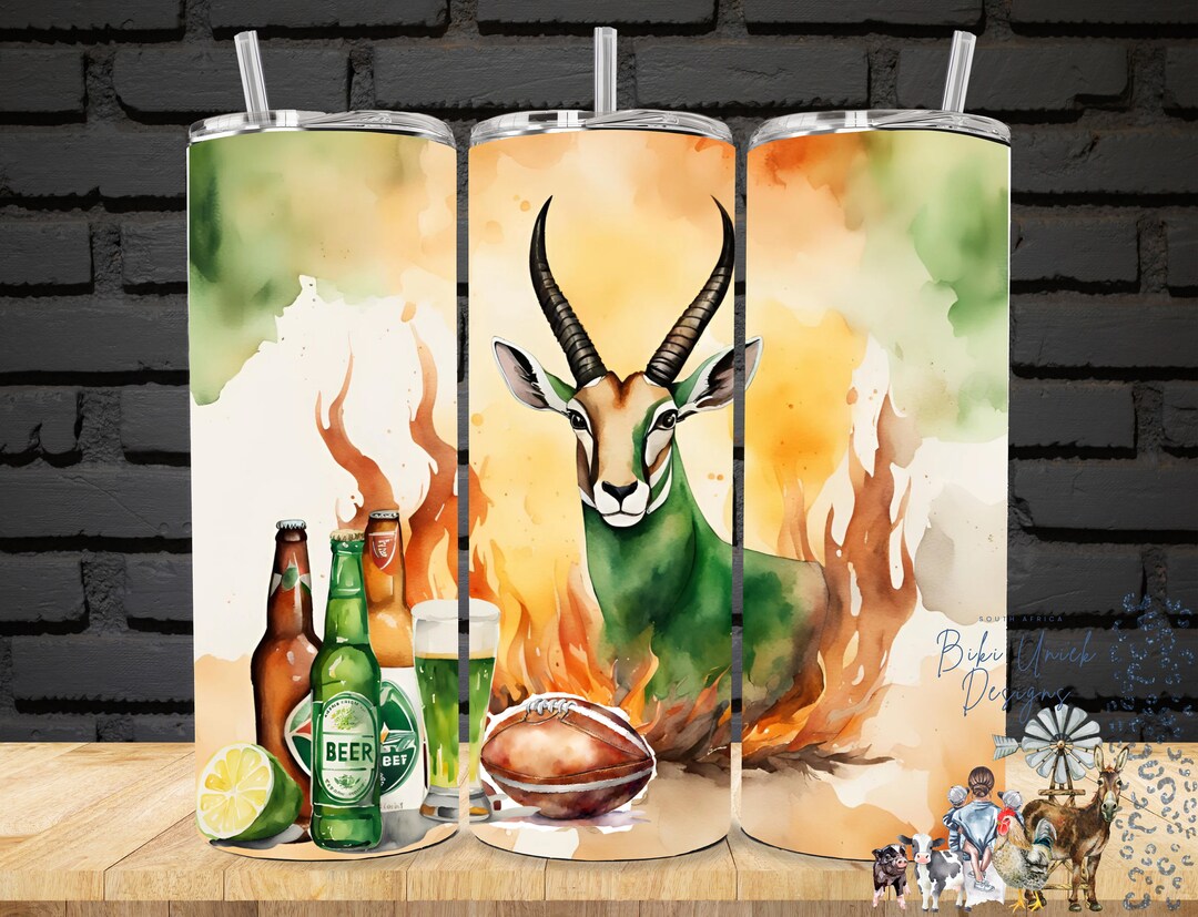 Watercolour Springbok Rugby Bokke 20oz PNG - Etsy