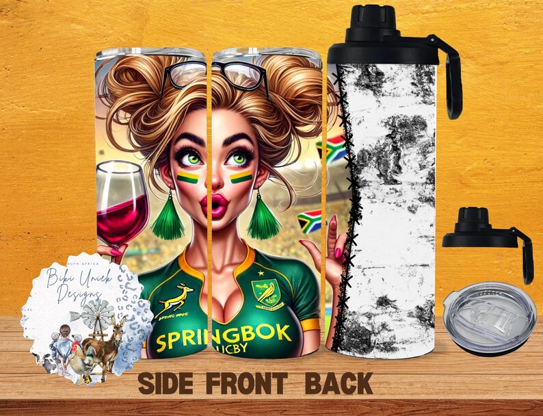 South Africa Springbok Rugby PNG 20oz Afrikaans Crazy Supporter - Etsy