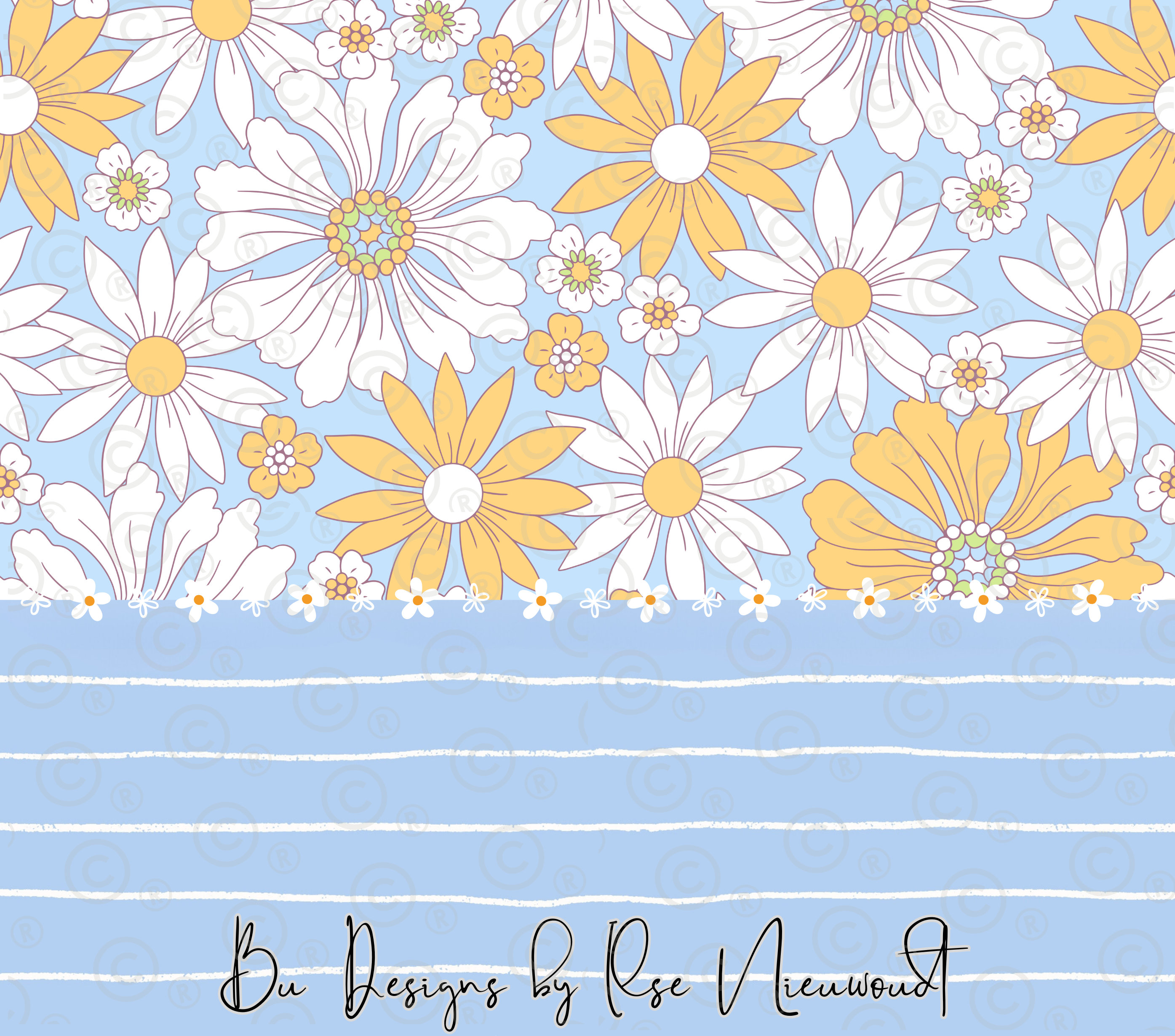 20oz Daisy Line Floral PNG - Etsy