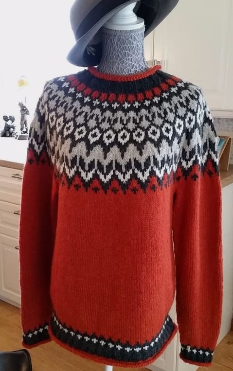 Hand Knitted Women Sweater , Retro Style Sweater, Hand Knitted Retro ...