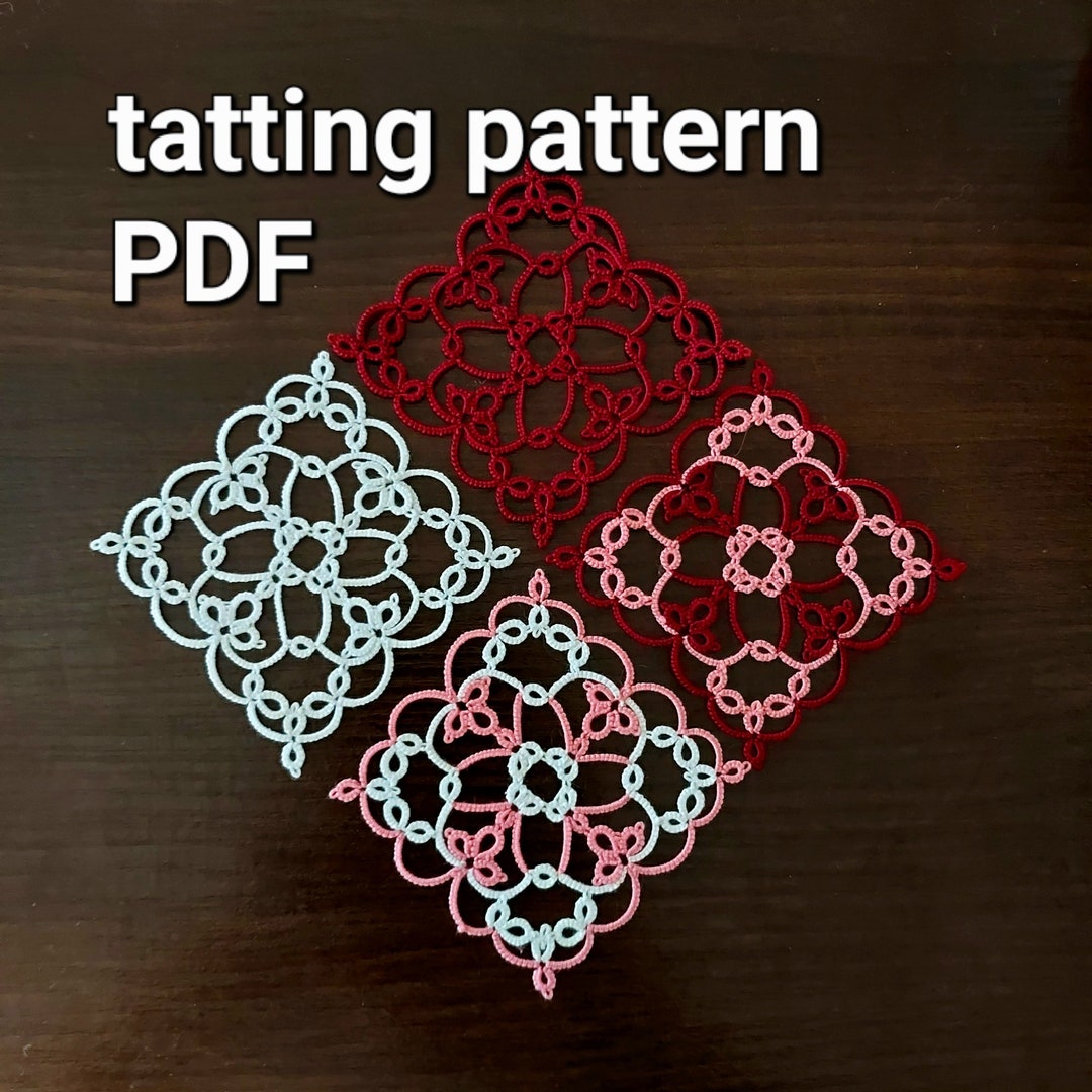 Patrón de frivolité PDF Cuadrado pequeño para lanzaderas - Etsy España