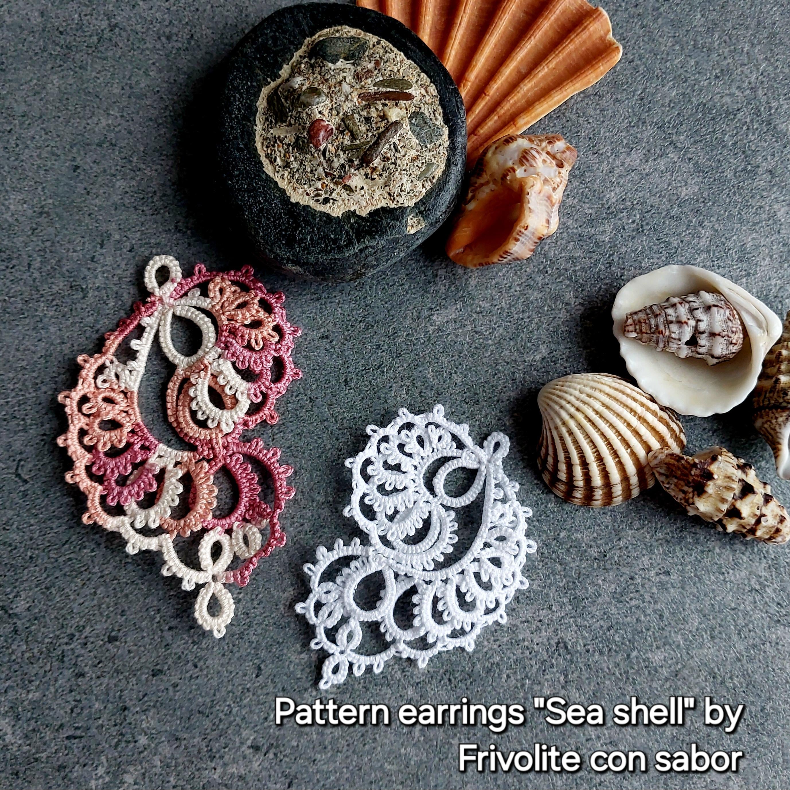One Round Tatting Pattern PDF Earrings "sea Shell" by Frivolite Con ...