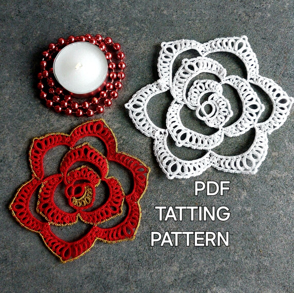 Tatting Pattern PDF "rose" by Frivolite Con Sabor for Shuttle Tatting ...