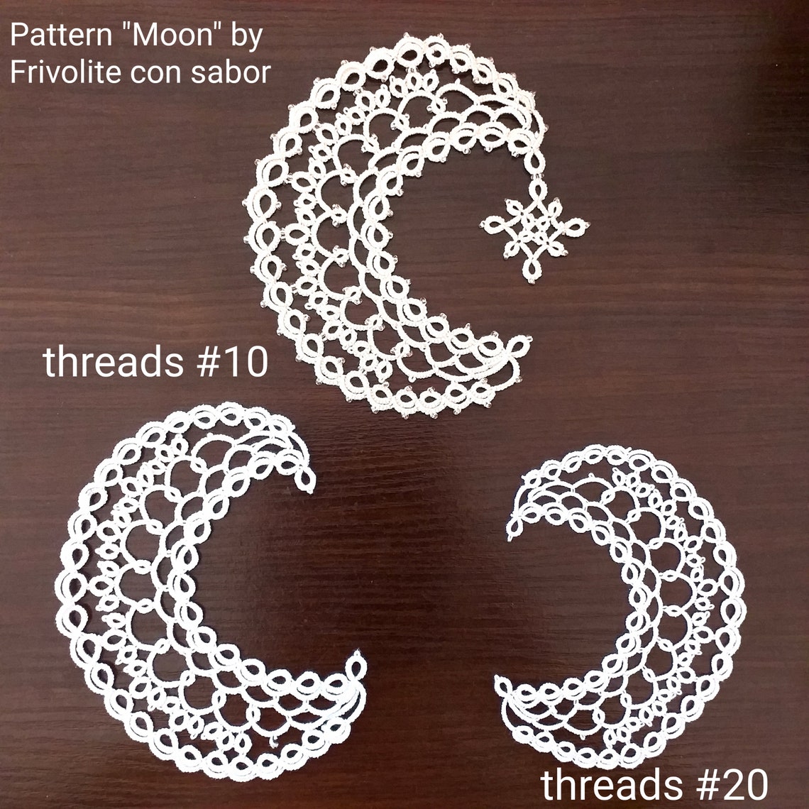 Tatting Pattern PDF moon for Shuttles - Etsy