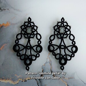 Tatting Pattern PDF Earrings "jasmine Petal" by Frivolite Con Sabor for ...