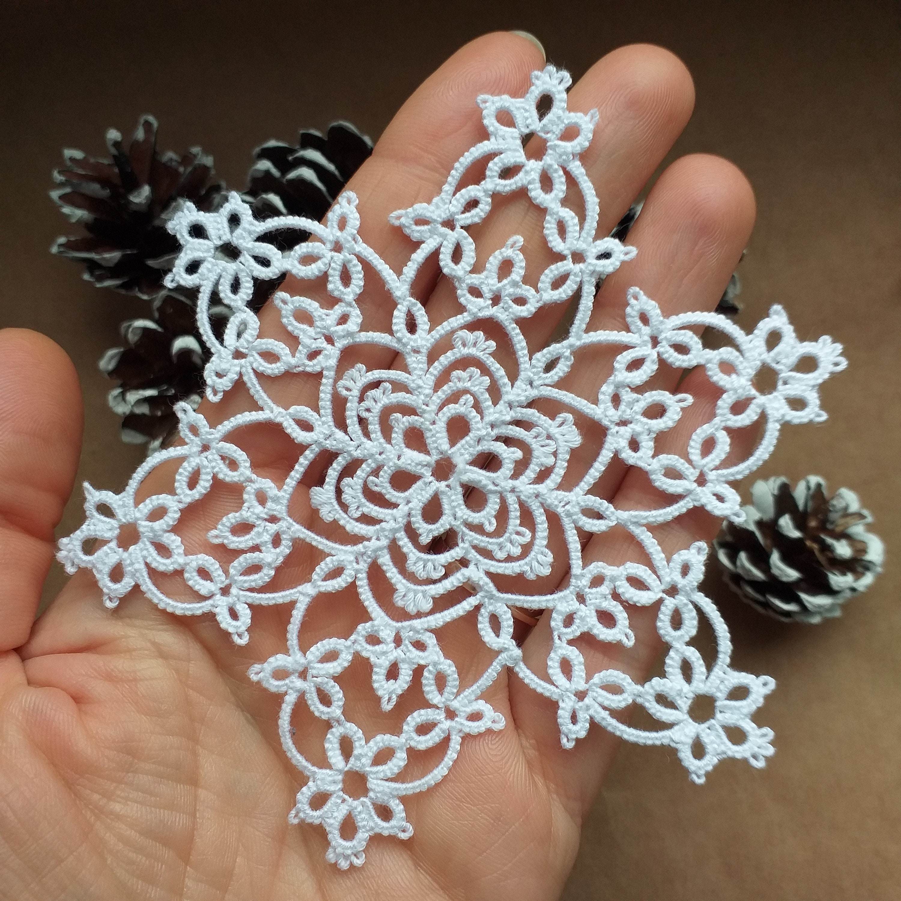 Tatting Pattern PDF Snowflake "winter's Flowers" for Shuttle - Etsy