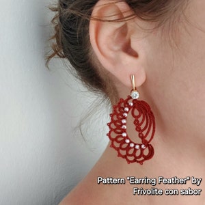 Tatting Pattern PDF "earring Feather" by Frivolite Con Sabor for ...