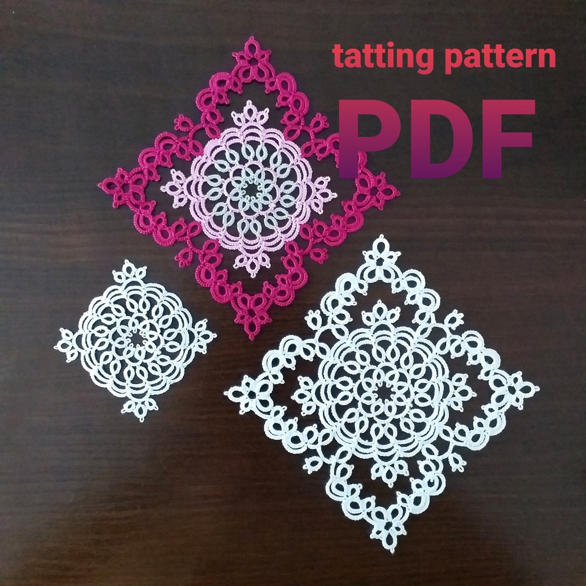 Tatting Pattern PDF square for Shuttle - Etsy