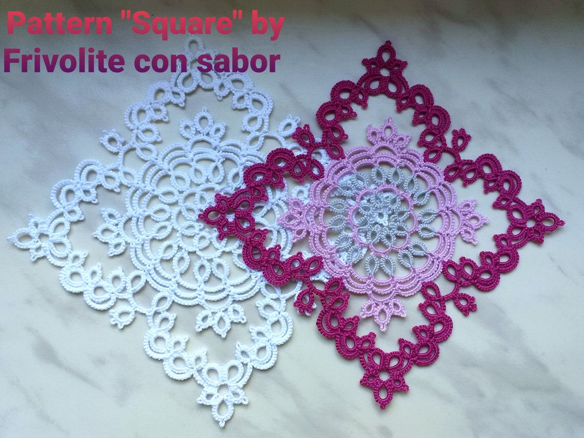 Tatting Pattern PDF square for Shuttle - Etsy