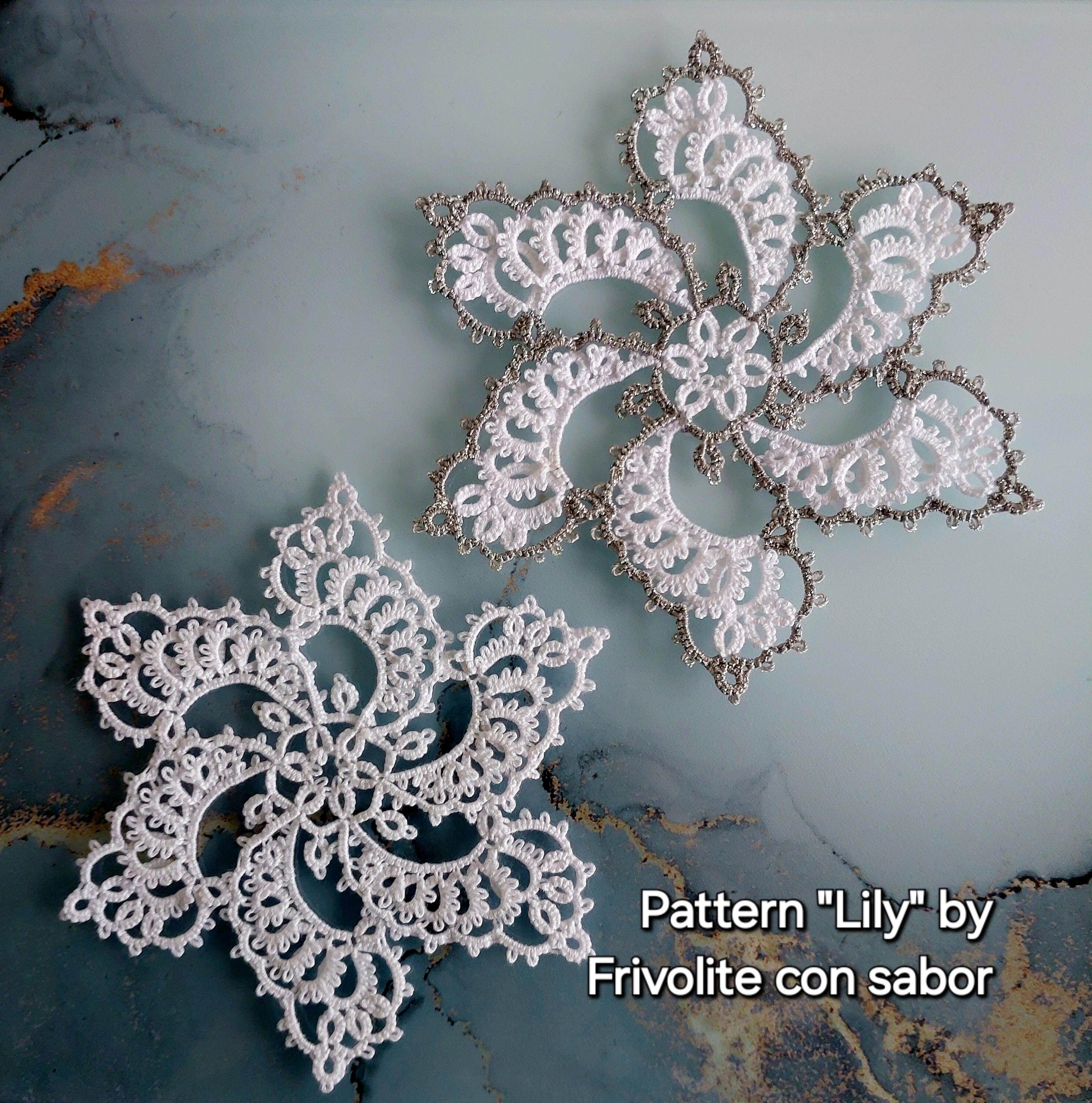 Tatting Pattern PDF "lily" by Frivolite Con Sabor for Shuttle Tatting ...