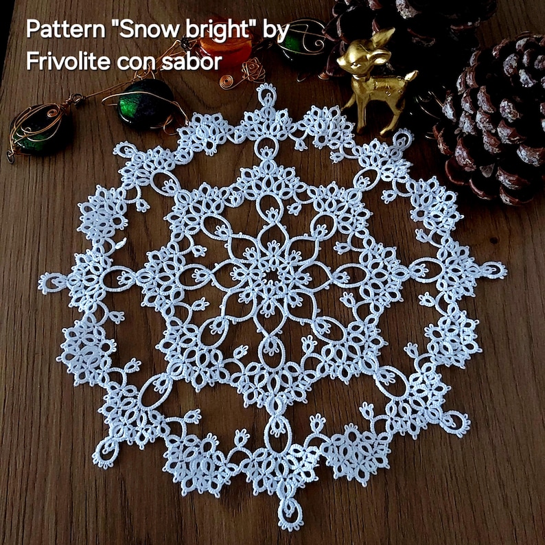 Tatting Pattern PDF Doily Snow Bright by Frivolite Con Sabor for ...