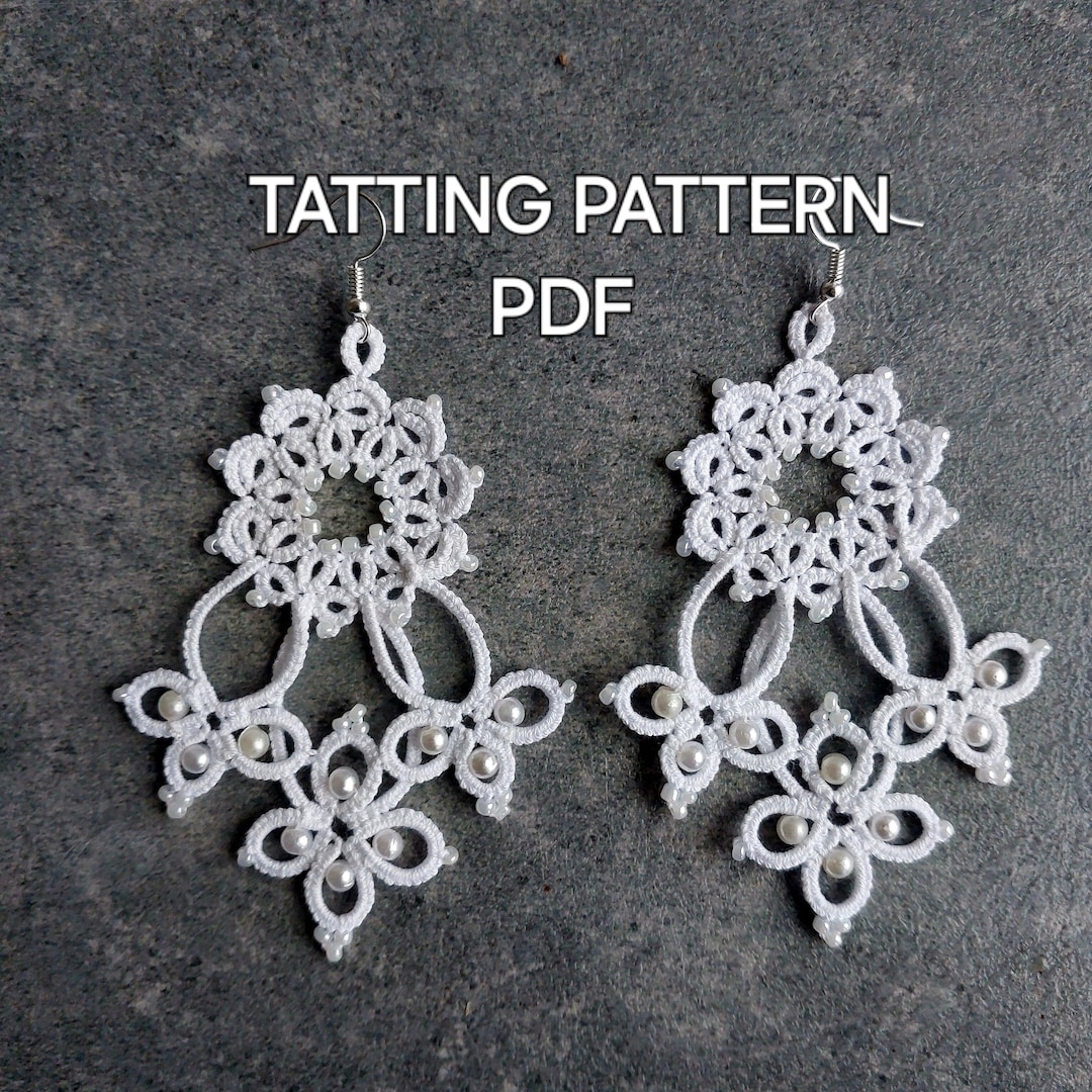 One Round Tatting Pattern PDF "earring Spring Wind" by Frivolite Con ...