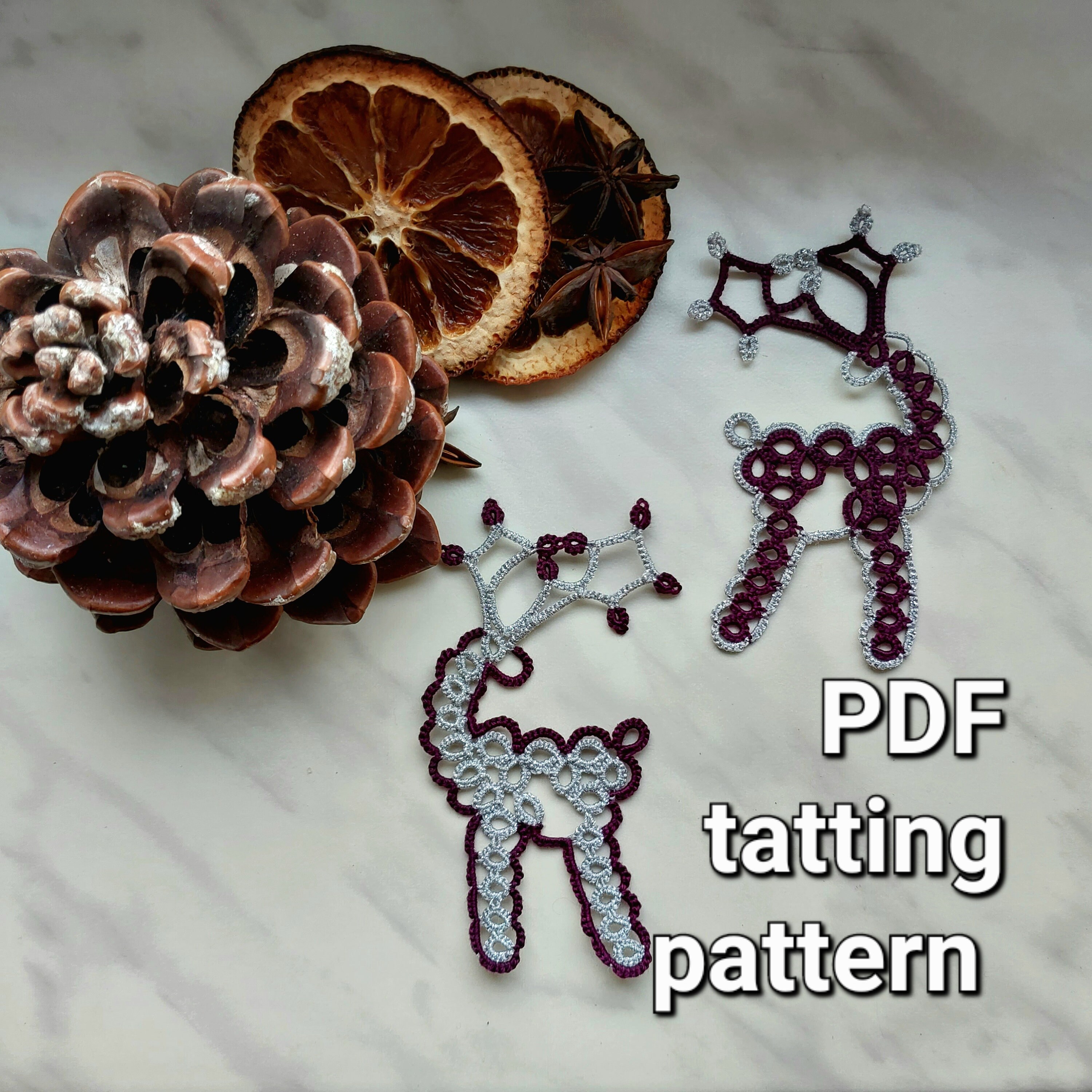 Tatting PDF Pattern "deer" for Shuttles - Etsy