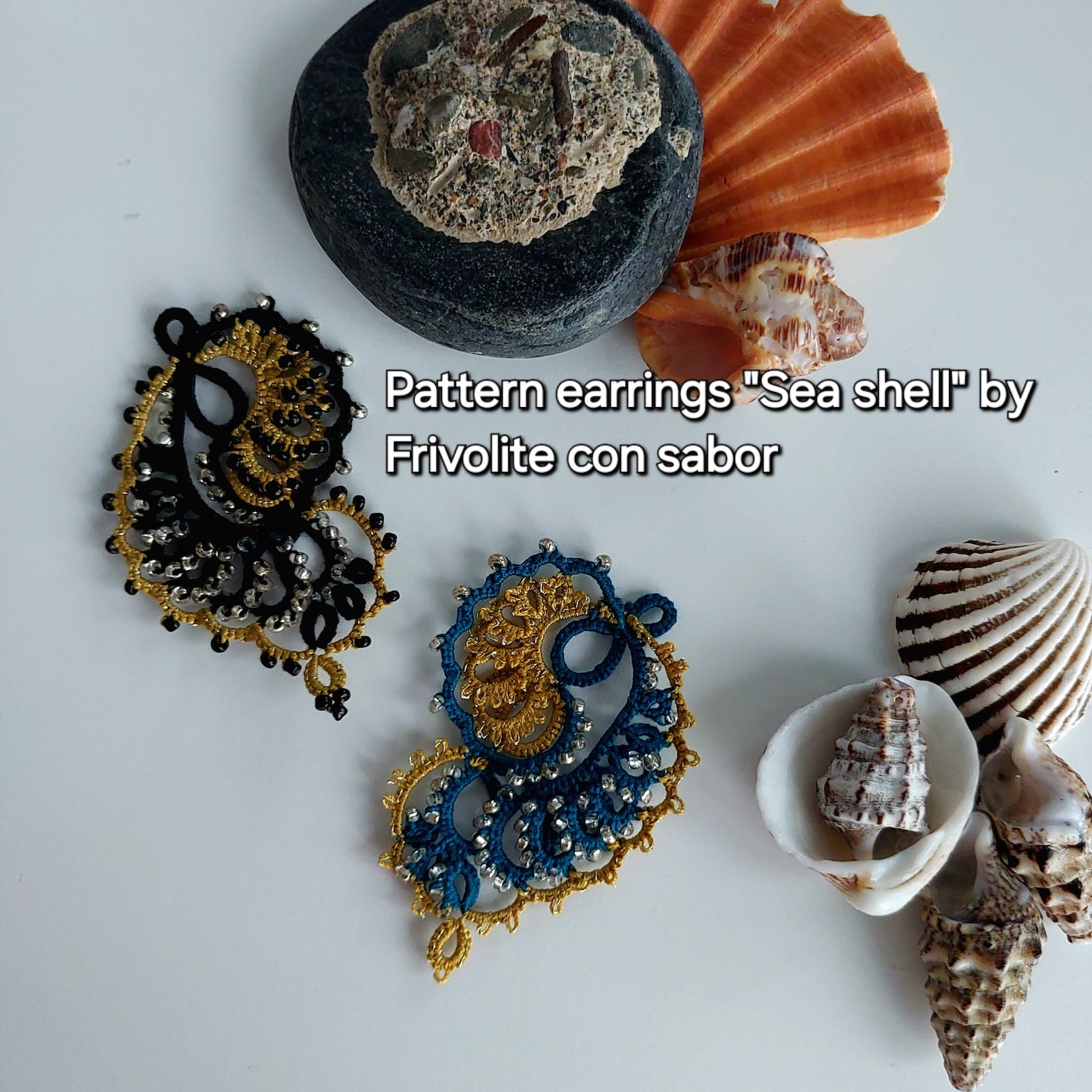 One Round Tatting Pattern PDF Earrings "sea Shell" by Frivolite Con ...