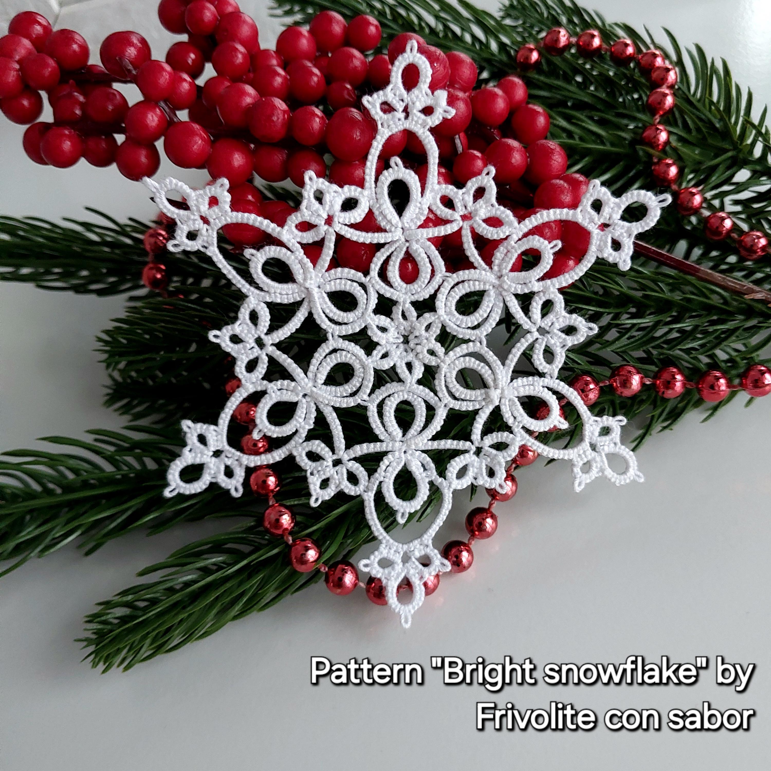 One Round Tatting Pattern PDF Bright Snowflake by Frivolite Con Sabor ...