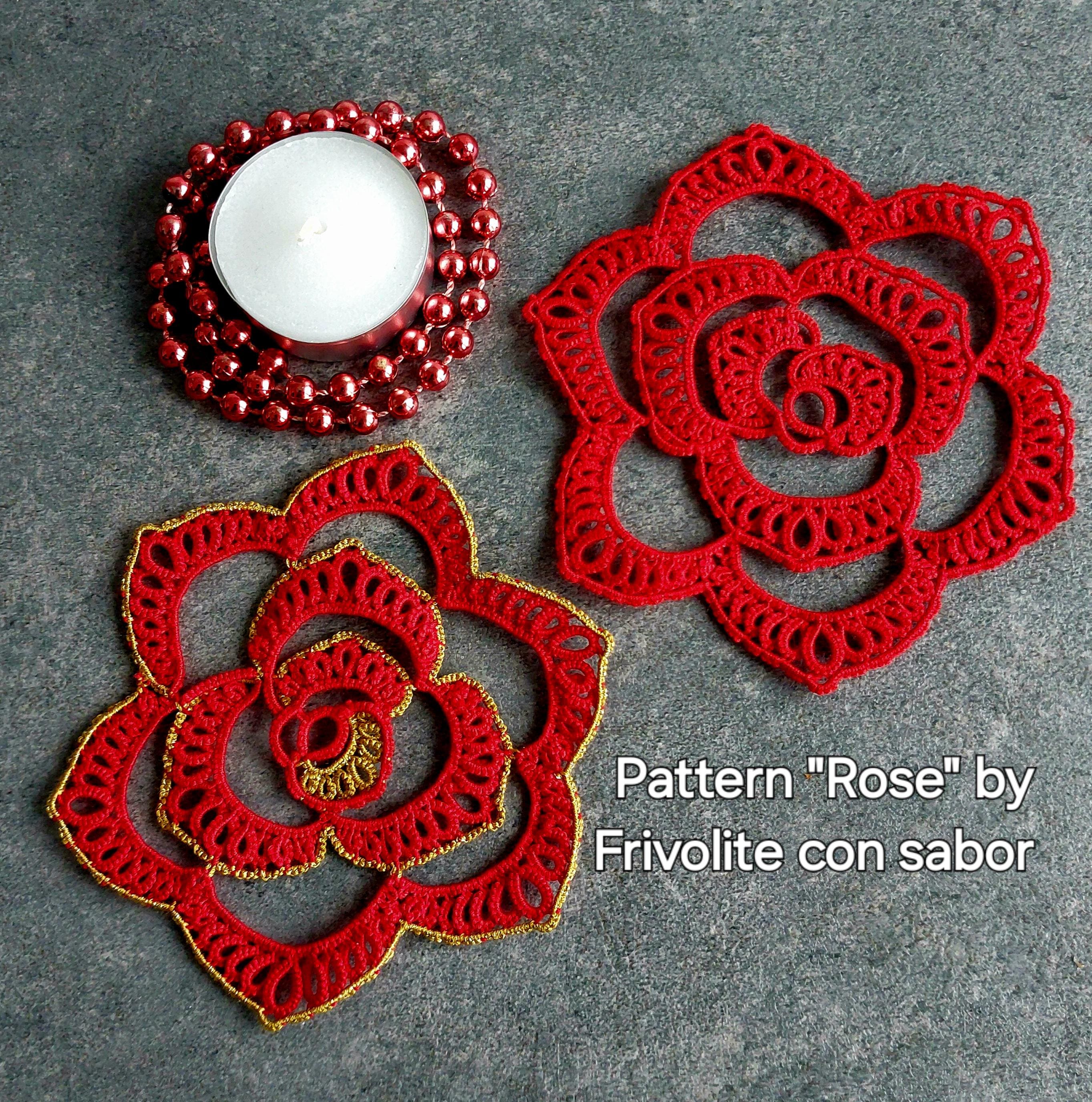 Tatting Pattern PDF "rose" by Frivolite Con Sabor for Shuttle Tatting - Etsy