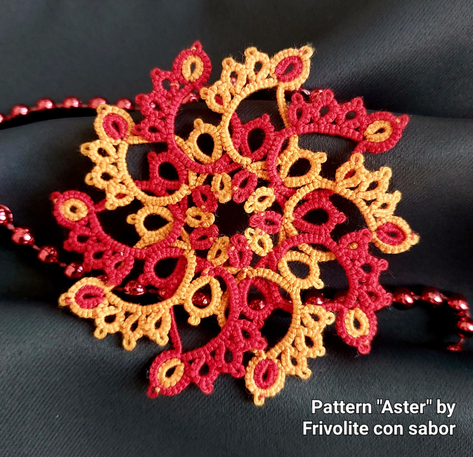 Tatting One Round Pattern PDF Flower "aster" by Frivolite Con Sabor for ...