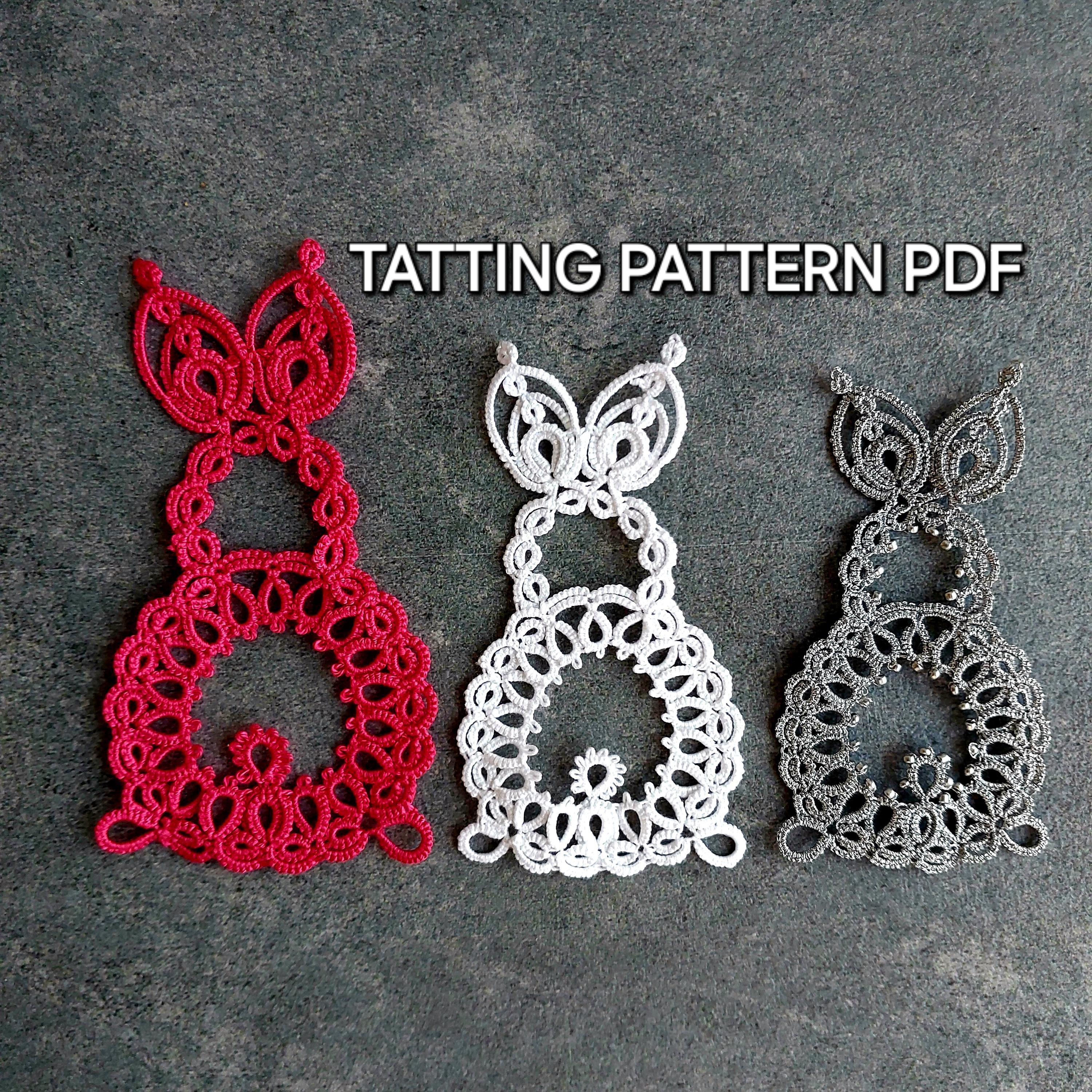 One Round Tatting Pattern PDF "big Bunny" by Frivolite Con Sabor for ...