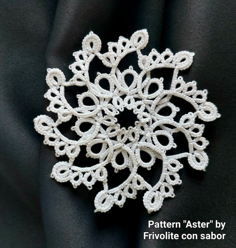 Tatting One Round Pattern PDF Flower "aster" by Frivolite Con Sabor for ...