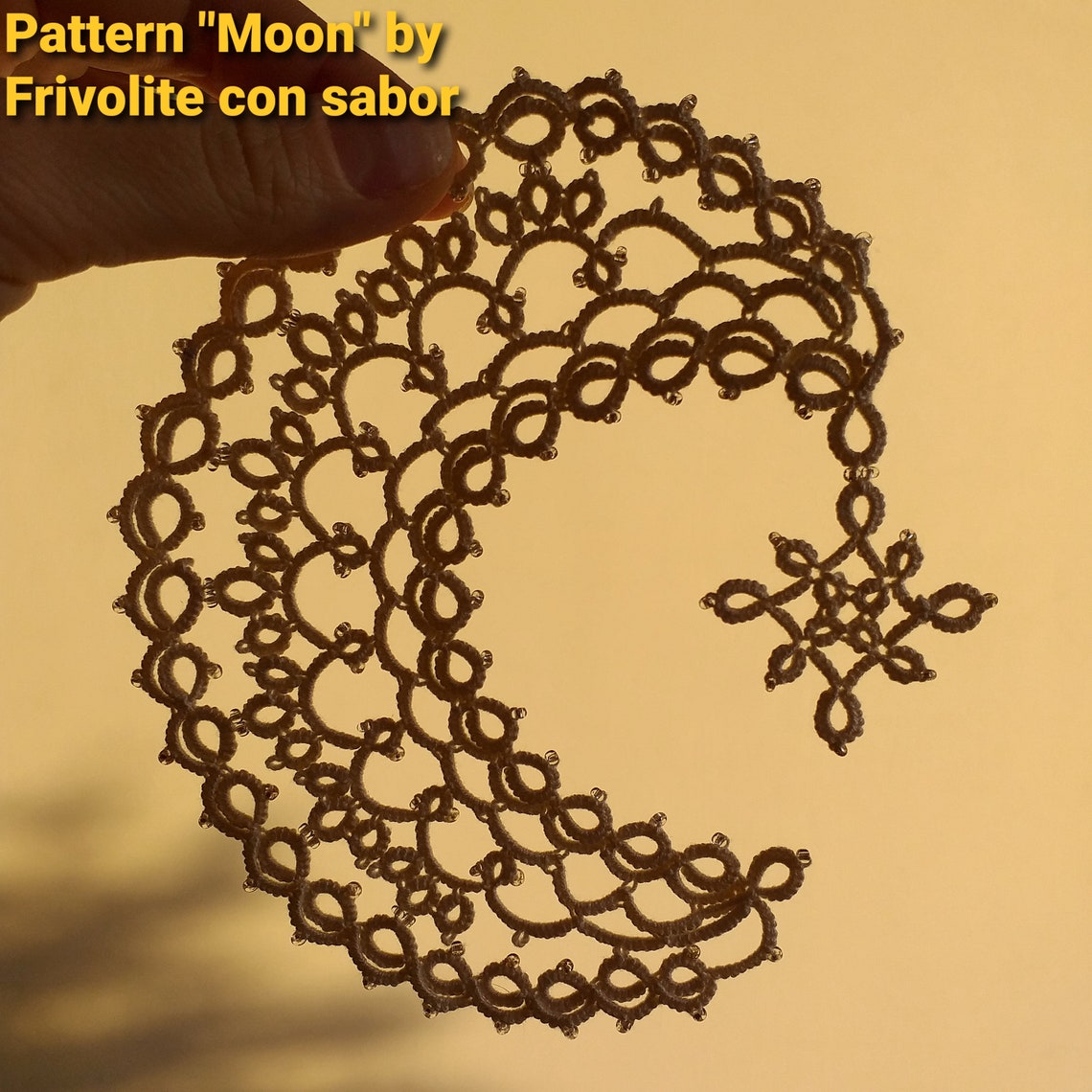 Tatting Pattern PDF moon for Shuttles - Etsy