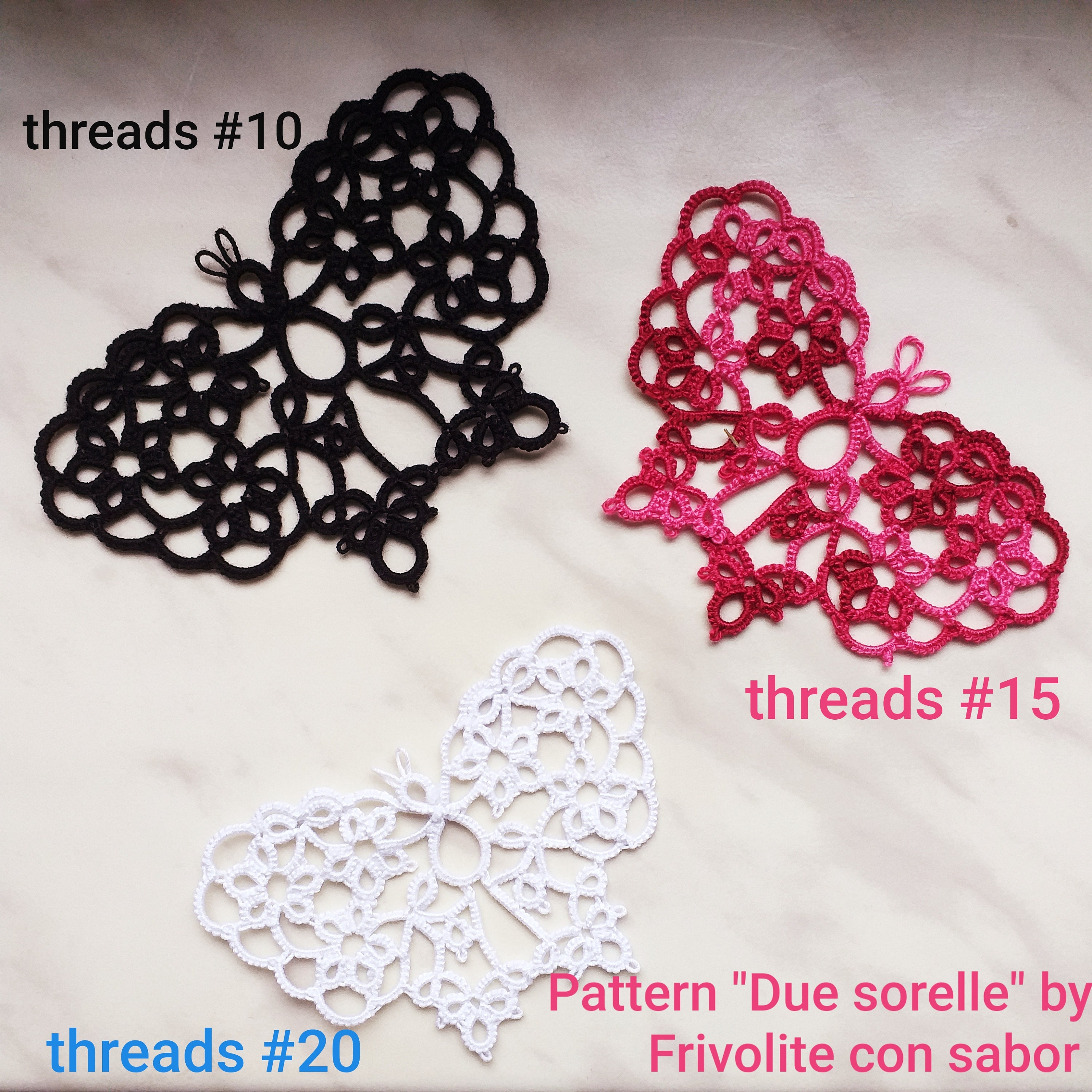 Tatting Pattern PDF Two Butterflies "due Sorelle" for Shuttles - Etsy
