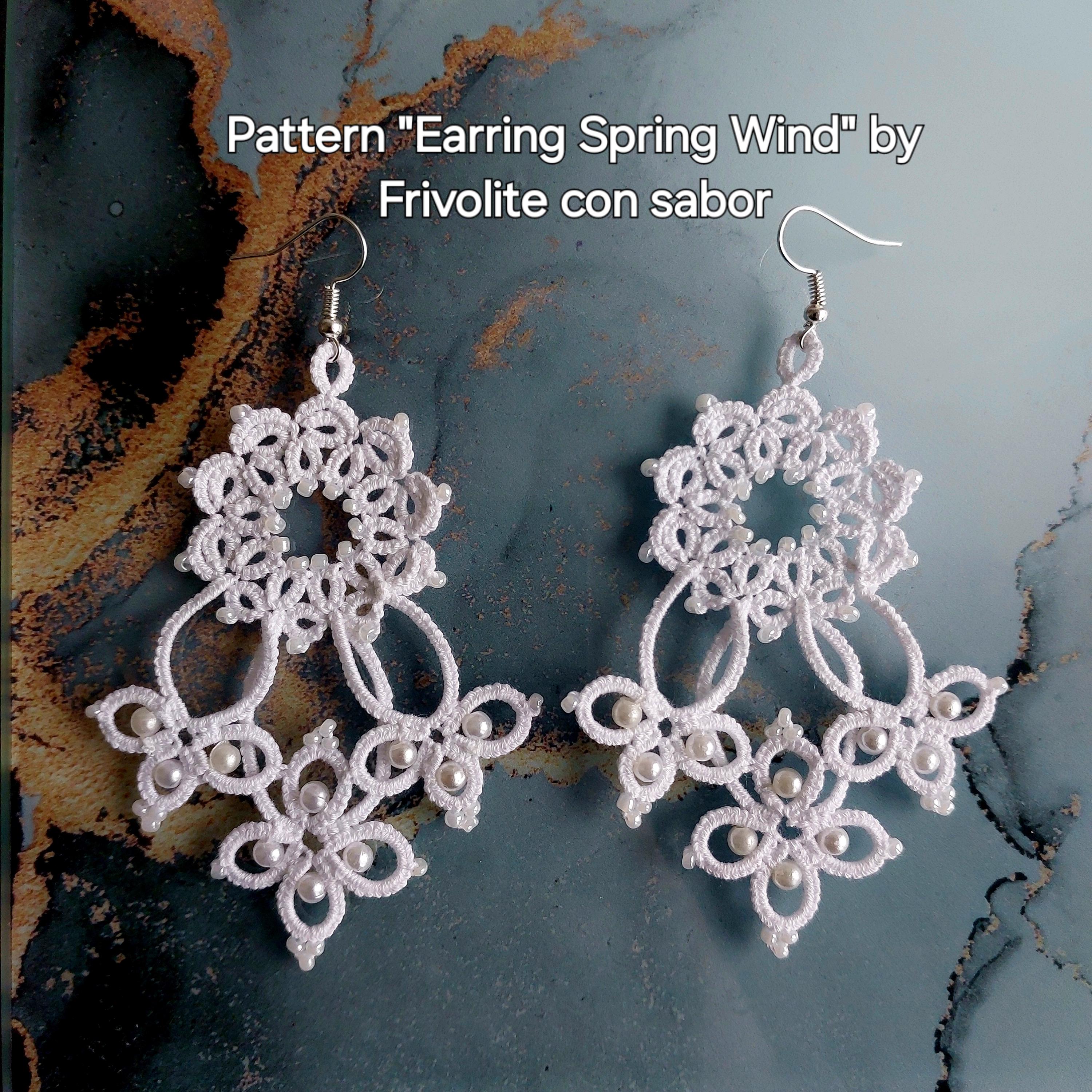 One Round Tatting Pattern PDF "earring Spring Wind" by Frivolite Con ...