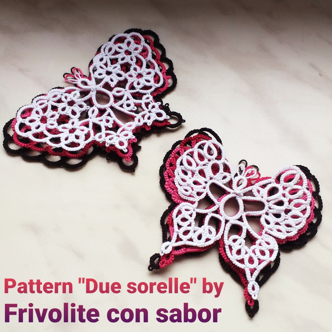 Tatting Pattern PDF Two Butterflies "due Sorelle" for Shuttles - Etsy
