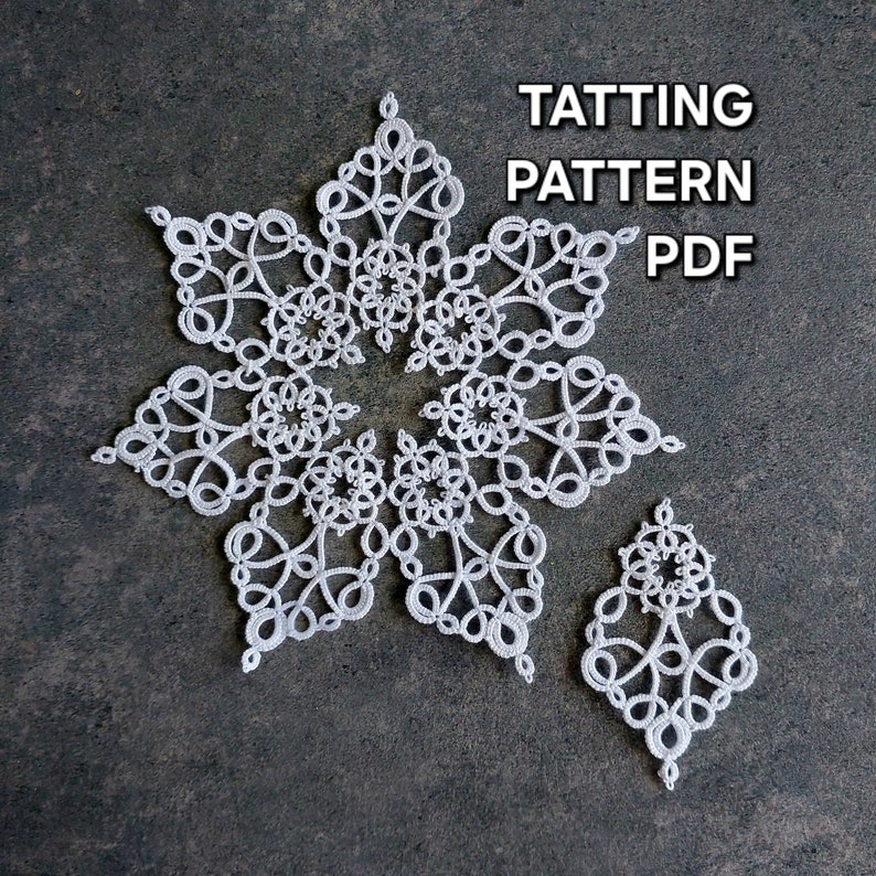 Tatting Pattern PDF Earrings "jasmine Petal" by Frivolite Con Sabor for ...