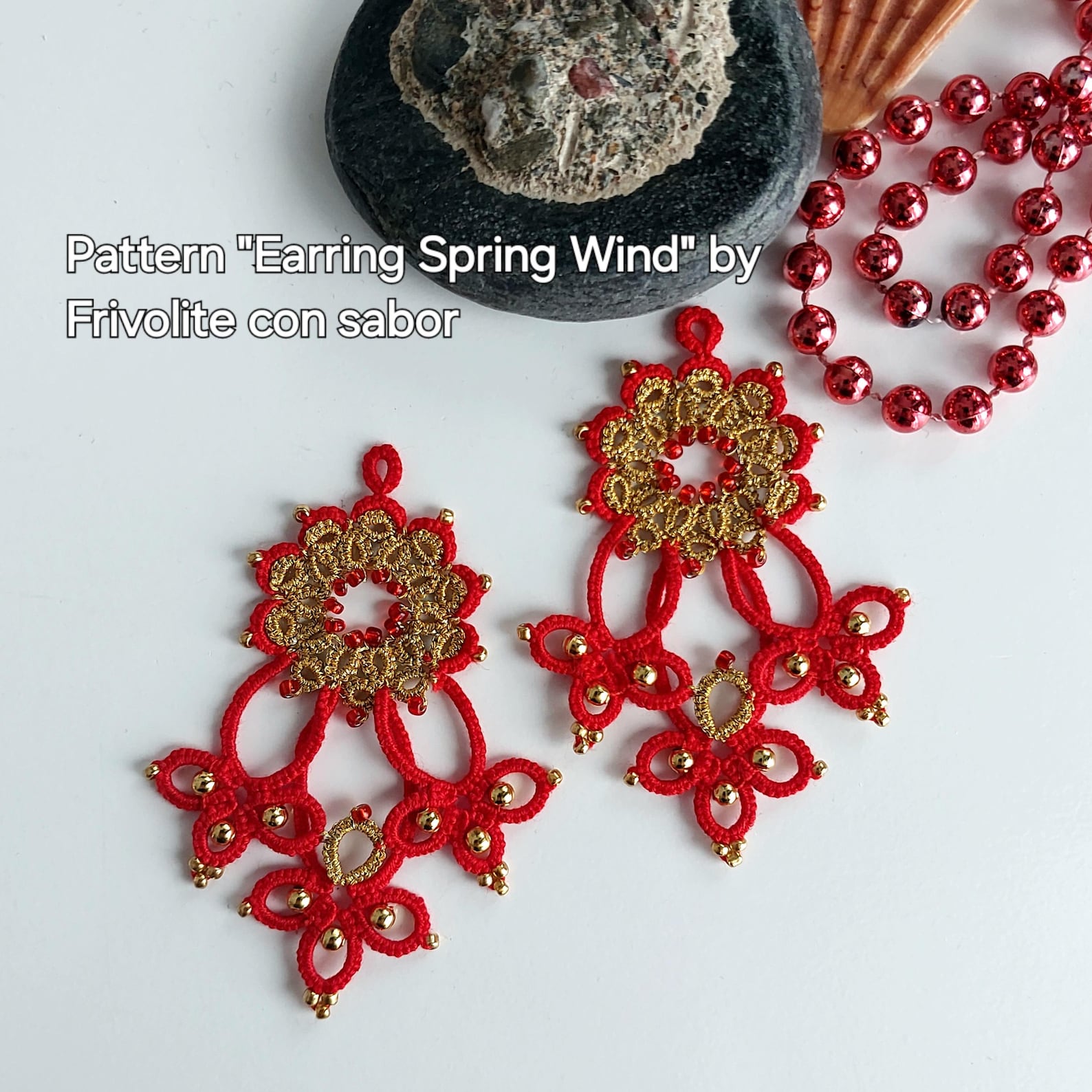 One Round Tatting Pattern PDF "earring Spring Wind" by Frivolite Con ...