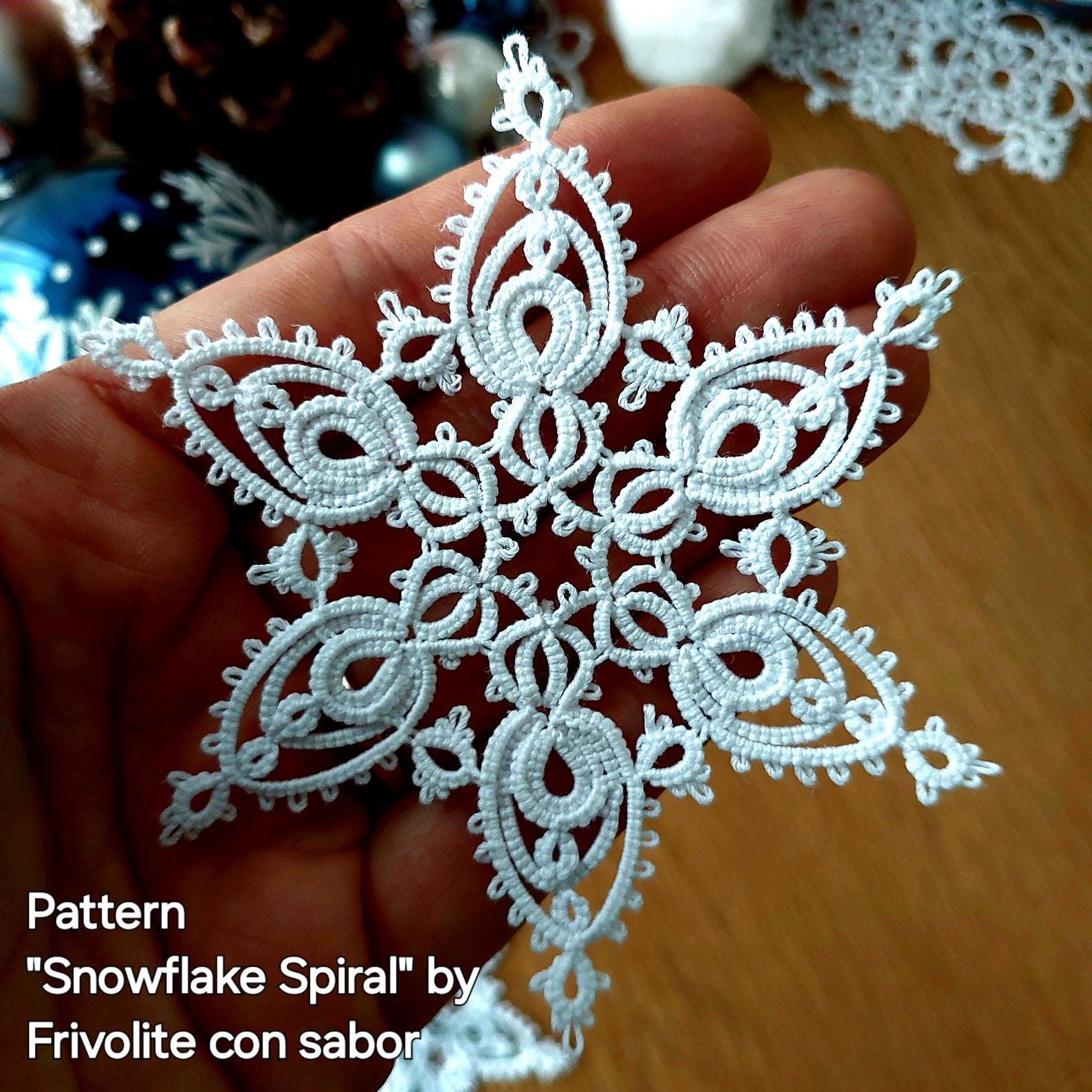 Tatting Pattern PDF Snowflake Spiral by Frivolite Con Sabor for ...