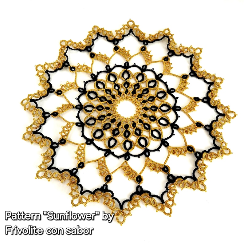 Tatting Pattern PDF Doily "sunflower" by Frivolite Con Sabor for ...