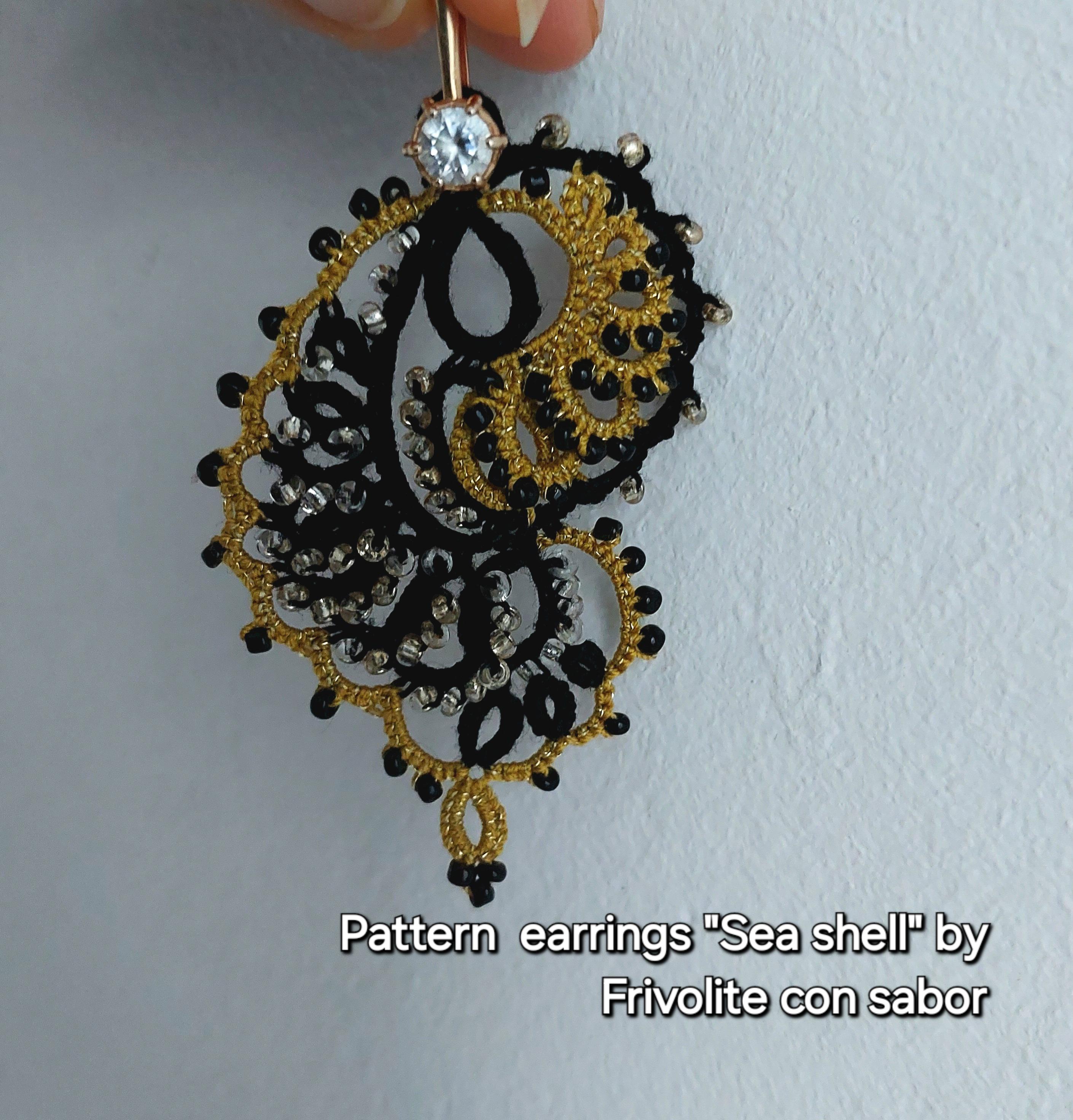 One Round Tatting Pattern PDF Earrings "sea Shell" by Frivolite Con ...