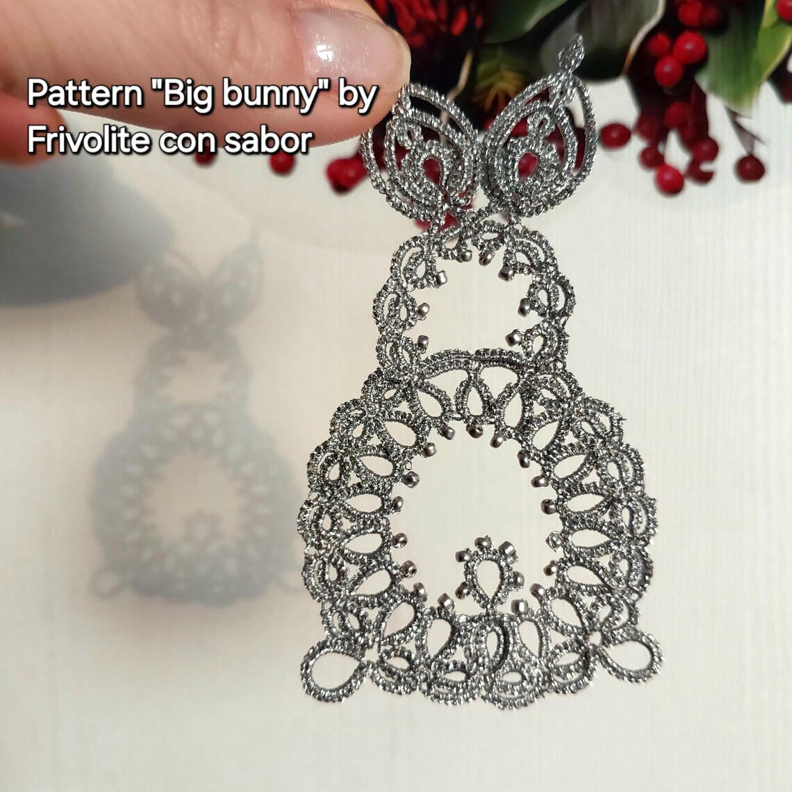 One Round Tatting Pattern PDF "big Bunny" by Frivolite Con Sabor for ...