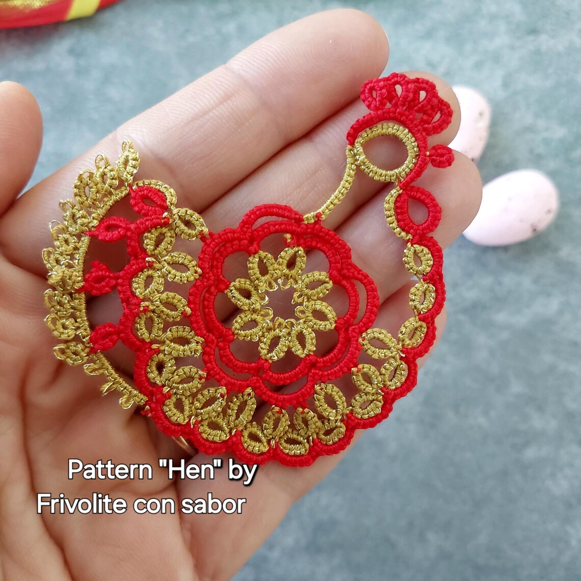 Tatting Pattern PDF "hen" by Frivolite Con Sabor for Shuttle Tatting ...