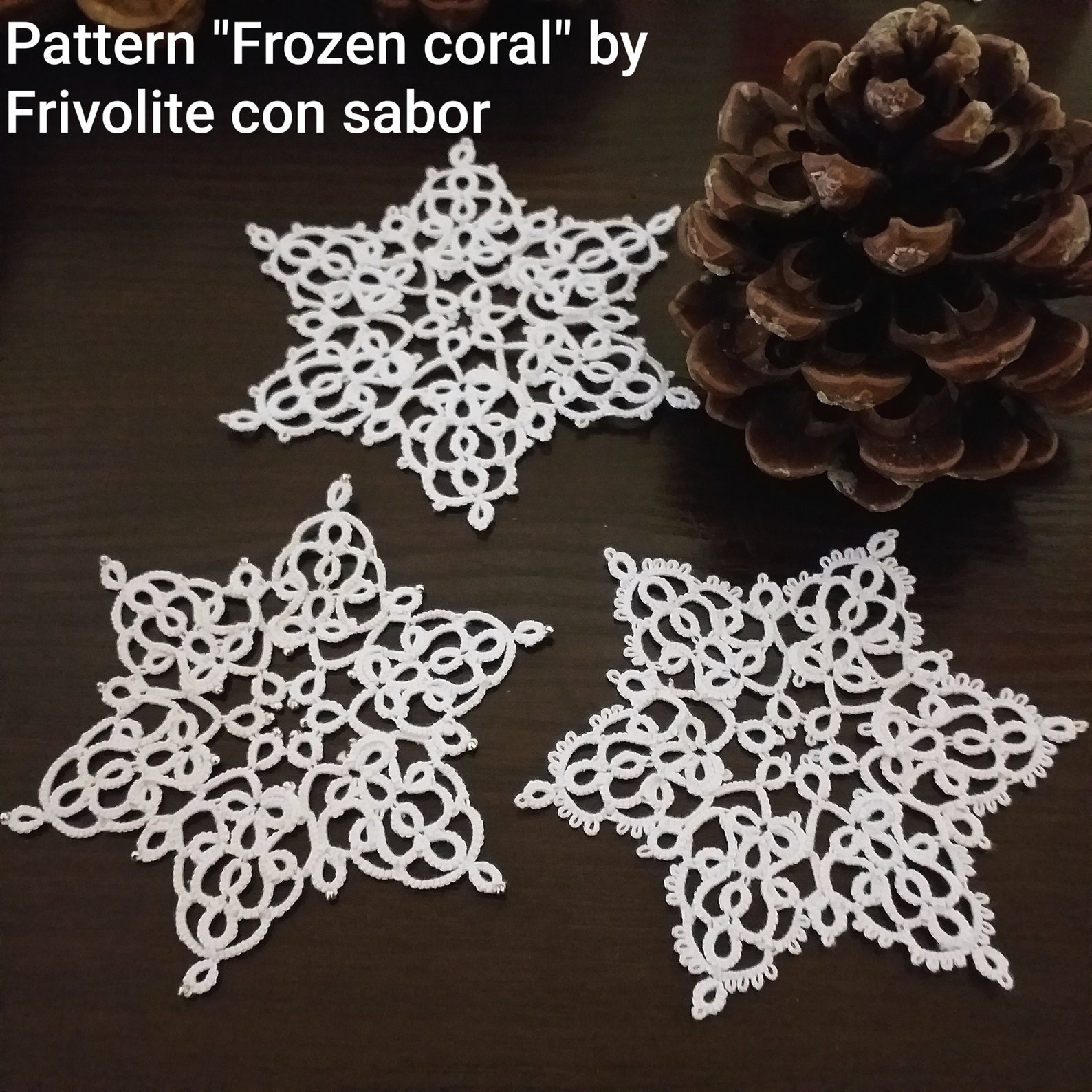 Tatting Pattern PDF Snowflake frozen Coral for - Etsy