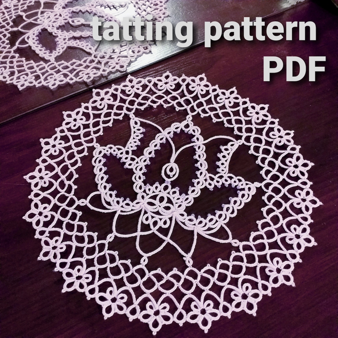 Tatting Pattern PDF Doily Lotos for Shuttle - Etsy