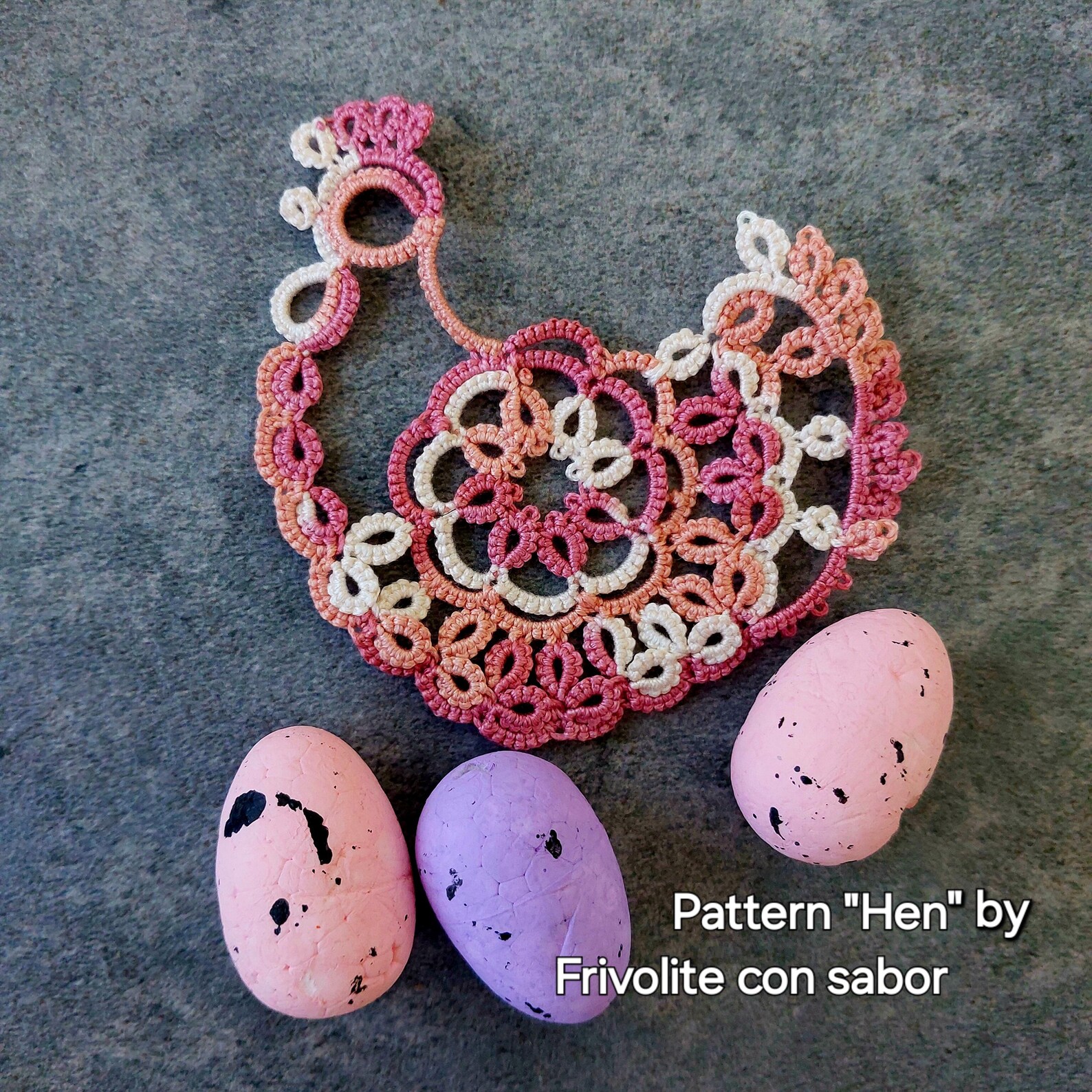 Tatting Pattern PDF "hen" by Frivolite Con Sabor for Shuttle Tatting ...